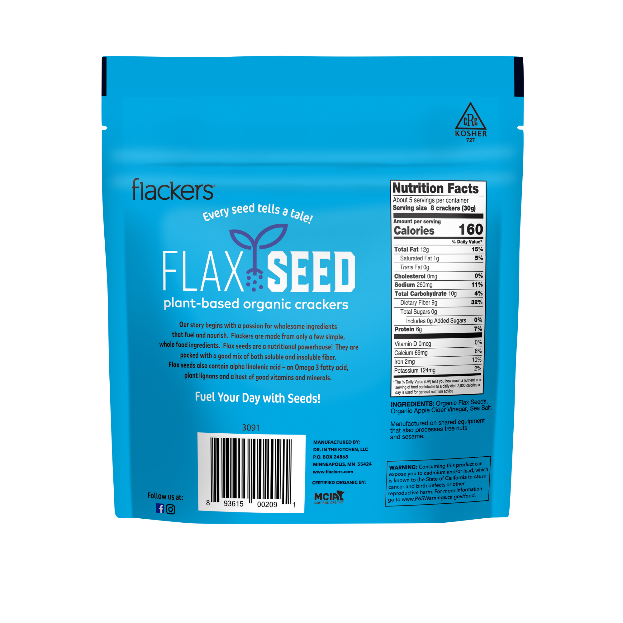 Sea Salt Flaxseed Crackers – Flackers