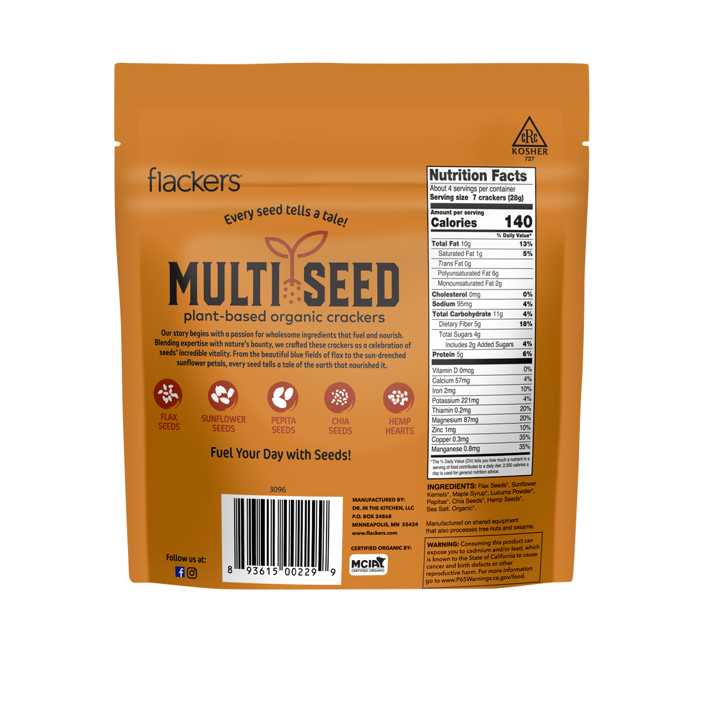 (6-pack) Maple Multi Seed Crackers – Flackers